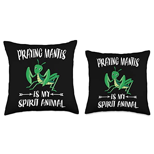 Praying Mantis Spirit Animal Throw Pillow, 16x16, Multicolor