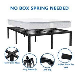 Artimorany King Size Bed Frame 14 Inch High, Heavy Duty Steel Slat Support 3000 Pounds, No Box Spring Needed Metal Platform, Noise Free, Easy Assembly Black