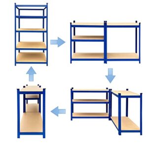 Garage Shelving Units, 5 Tier Metal Shelves for Storage, Storage Shelves Kitchen Shelves Adjustable Metal Shelving Unit Utility Rack Shelves, Heavy Duty 875KG Capacity Pantry Shelves, 28" x 12" x 58"