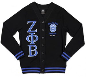 zeta phi beta m9 light weight cardigan black [2xl]