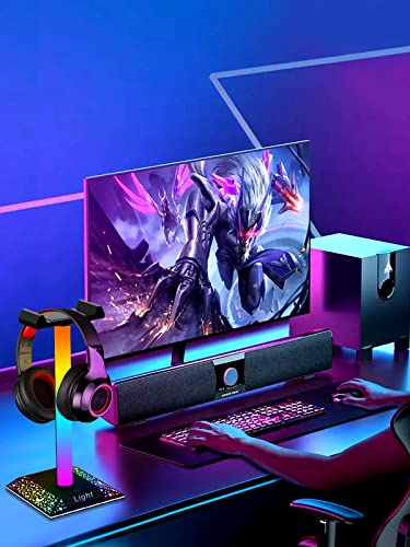 KANTUTOE RGB Gaming Headphone Stand Light with USB Port RGB Gaming Stand Light for Desktop PC Gaming Headset Accessories, Best Gift for Husband, Kids, Boyfriend