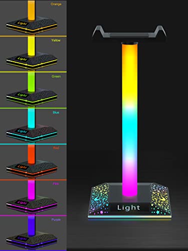 KANTUTOE RGB Gaming Headphone Stand Light with USB Port RGB Gaming Stand Light for Desktop PC Gaming Headset Accessories, Best Gift for Husband, Kids, Boyfriend