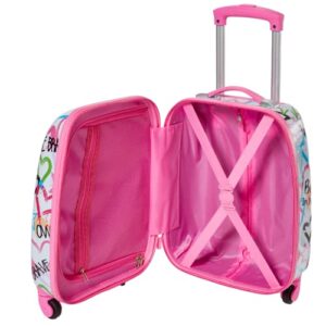 RALME 5 Pc. Girls’ Rolling Suitcase Set with Backpack, Neck Pillow, Water Bottle, and Luggage Tag