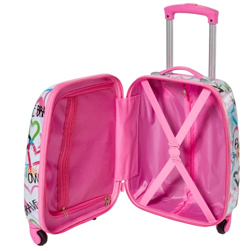 RALME 5 Pc. Girls’ Rolling Suitcase Set with Backpack, Neck Pillow, Water Bottle, and Luggage Tag