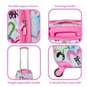 RALME 5 Pc. Girls’ Rolling Suitcase Set with Backpack, Neck Pillow, Water Bottle, and Luggage Tag