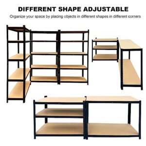 Vandise 5 Tier Heavy Duty Shelving Adjustable Utility Shelf Metal Shelve Steel Storage Rack with MDF Boards, 1929lbs Load Capacity for Garage, Kitchen Commercial (80H x 40W x 20D inch, Black)