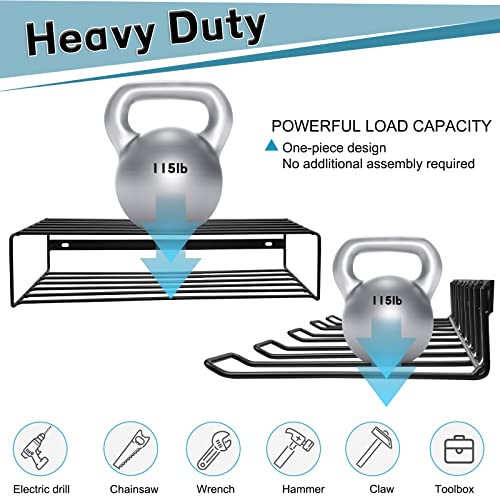 YALINKA Power Tool Storage Rack Holds 8 Drills, Separate Heavy Duty Electric Drill Holder Wall Mount, Utility Organizer Tool Shelf for Garage Home Workshop Shed, Set of 3