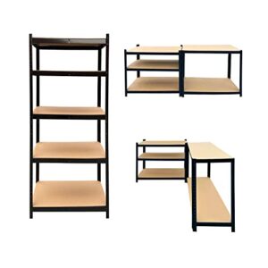 hsha steel storage rack, 5 adjustable shelves 800 kg capacity (160 kg per shelf) capacity, 170cm (75l x30w x168h-cm), large storage space multipurpose storage shelving unit