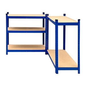 5-Tier Adjustable Storage Shelving Unit Heavy Duty Organizing Shelf Metal Utility Rack Shelves for Kitchen, Pantry, Closet, Garage, Office,59" Hx28 Wx12 D (Blue)