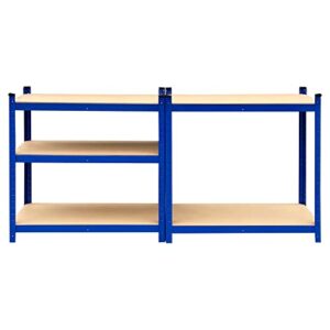 5-Tier Adjustable Storage Shelving Unit Heavy Duty Organizing Shelf Metal Utility Rack Shelves for Kitchen, Pantry, Closet, Garage, Office,59" Hx28 Wx12 D (Blue)