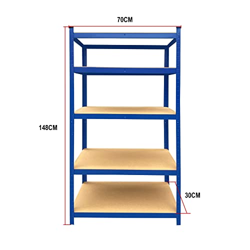 5-Tier Adjustable Storage Shelving Unit Heavy Duty Organizing Shelf Metal Utility Rack Shelves for Kitchen, Pantry, Closet, Garage, Office,59" Hx28 Wx12 D (Blue)