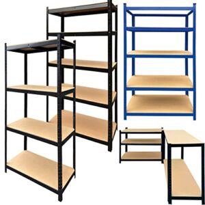 4-tier storage shelf 63" hx32 wx16 d heavy duty shelving for garage, basement, utility shed, workshop (black)