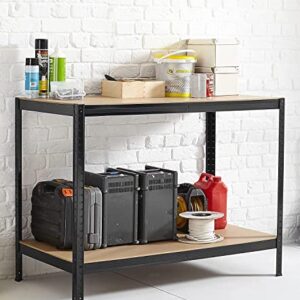 4 Tier Shelving Unit Storage Units Heavy Duty Metal Shelves for Warehouse/Garage/Shed/Workshop/Commercial/Industrial/Kitchen, 1411LB Capacity(353LB per Shelf), 63" H x 31" W x 16" D Black