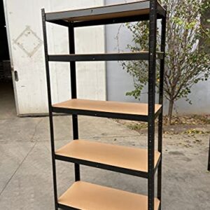 5 Tier Shelving Unit Storage Units Heavy Duty Metal Shelves for Warehouse/Garage/Shed/Workshop/Commercial/Industrial/Kitchen, 1929LB Capacity(386LB per Shelf), 67" H x 30" W x 12" D Black