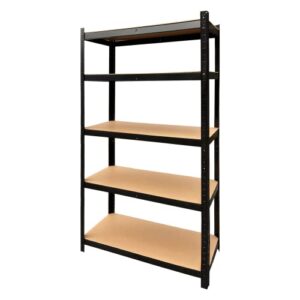 viaka 5-tier metal shelving unit adjustable garage storage utility rack heavy duty shelves organization multipurpose shelf warehouse basement kitchen living room garage 66.14x29.53x11.81 inches, black