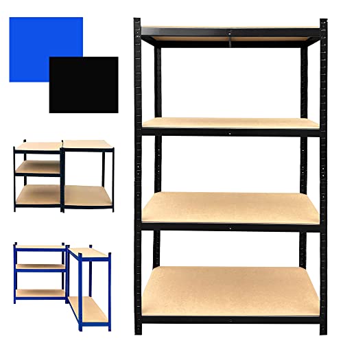 YouseaHome 4 Tier Metal Shelving, 150CM Wide Garage Storage Shelves Heavy Duty Garage Shelving,for Kitchen, Pantry, Closet, Garage, Office, Black