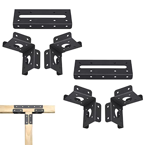 Chooglkj 2Pack Pergola Brackets Kit Outdoor Pergola Corner Brackets 3-Way T Brackets for 4x4(Actual:3.5 Inch) Wood Beams Tree Houses Modular Modern Pergola Hardware