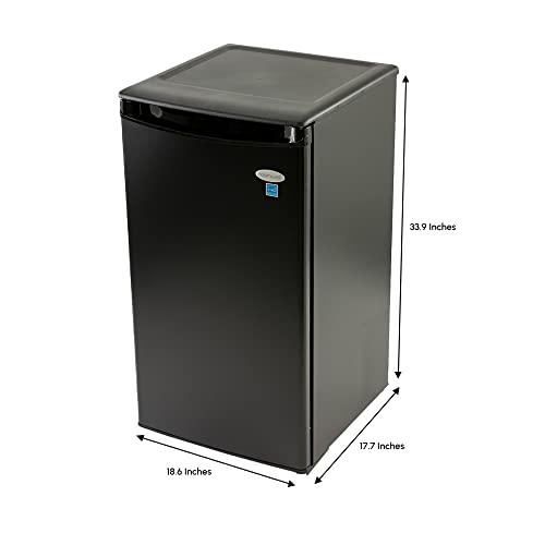 roomwell 3.3 Cu Ft Mini Fridge Compact All Refrigerator without Freezer, Single Door Small Refrigerator REFNFR3300, Black