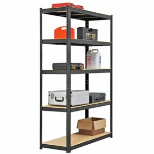 autofather garage storage shelves 5-tire heavy duty shelving units for workshop/home metal utility rack, 160kg per shelf, 39" w x 20" d x 77" h