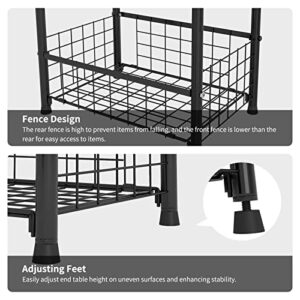 PROXRACER 3-Tier FreeStanding Open Shelf,Bathroom Organizer Shelves Unit with Adjustable Feet, Metal Steel Storage Tower Organizer Rack Basket Cart for Bathroom, Living Room, Balcony, Kitchen