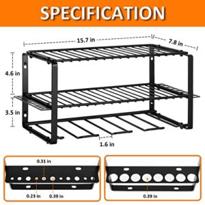 BSRHOME Power Tool Organizer, 3-Tiers Storage Rack for Drill Storage Heavy Duty Tool Organizers and Storage Wall Mount with Screwdriver/Plier/Hammer/Bit Holder