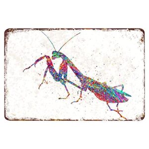 metallic wall art decor metal abstract art wall decor praying mantis poster insect print picture abstract praying mantis art wall decor gift metal wall art decor,12x16 in/30x40cm metal art wall decor