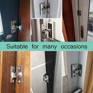 90 Degree Locking Privacy Lock Sliding barn Door Latch Right Angle Door Clasp cam Lock (2 Pack Silver)