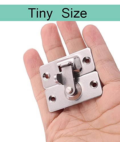 90 Degree Locking Privacy Lock Sliding barn Door Latch Right Angle Door Clasp cam Lock (2 Pack Silver)