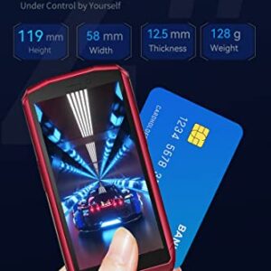 CUBOT Pocket 4.0 inch Mobile Phone, 4G Smartphone SIM Free Phones Unlocked, Android 11 Small Phone,16MP Camera,3000mAh,4GB+64GB/128GB Extension,Face ID/NFC/GPS (Black+Red)