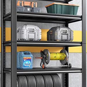 REIBII 72" Garage Shelving Heavy Duty Garage Storage Shelves Load 2000Lbs, Wide Heavy Duty Shelving, Adjustable 5-Tier Metal Shelving for Garage,Large Garage Shelves ＆ Utility Shelf,72" H x40 W x18 D