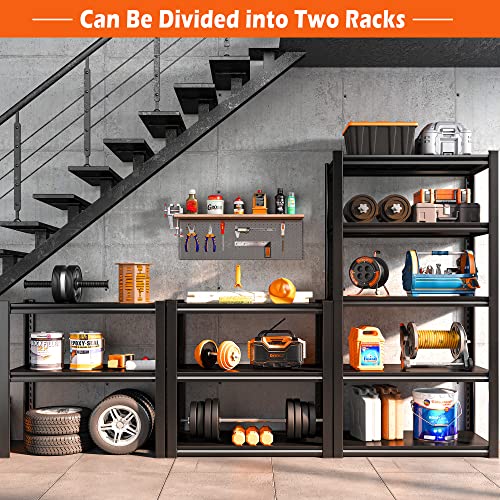 REIBII 72" Garage Shelving Heavy Duty Garage Storage Shelves Load 2000Lbs, Wide Heavy Duty Shelving, Adjustable 5-Tier Metal Shelving for Garage,Large Garage Shelves ＆ Utility Shelf,72" H x40 W x18 D