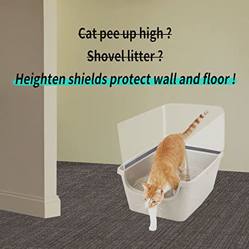 3 Pack Cat Litter Box Pee Shields, High Side Open Top Kitty Litter Pan Shield - Keep Litter in The Pan, (Litter Box Not Included)