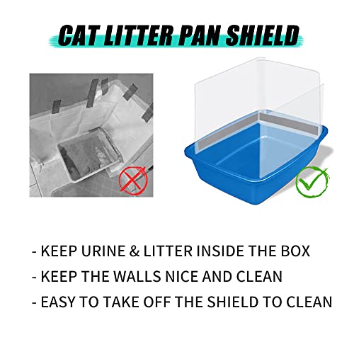 3 Pack Cat Litter Box Pee Shields, High Side Open Top Kitty Litter Pan Shield - Keep Litter in The Pan, (Litter Box Not Included)