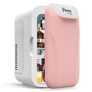 nxone mini fridge,6 liter/8 can ac/dc small refrigerator,portable thermometric cooler and warmer freezer skincare fridge for foods,beverage,medications, home,bedroom,dorm,office and car