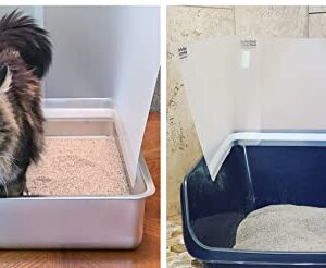 Cat Litter Box Pee Shield - 3 Pack - The Original - Helps Prevent Litter Scatter and Urine from Going Outside of The Litter Box. Wipe Clean in Place or Remove for Cleaning and reattach.