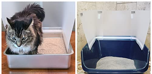 Cat Litter Box Pee Shield - 3 Pack - The Original - Helps Prevent Litter Scatter and Urine from Going Outside of The Litter Box. Wipe Clean in Place or Remove for Cleaning and reattach.