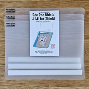 Cat Litter Box Pee Shield - 3 Pack - The Original - Helps Prevent Litter Scatter and Urine from Going Outside of The Litter Box. Wipe Clean in Place or Remove for Cleaning and reattach.