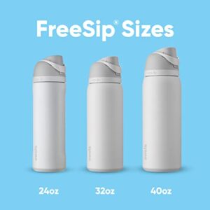 Owala FreeSip Insulated Stainless Steel Water Bottle with Straw for Sports and Travel, BPA-Free, 40-oz, Grayt