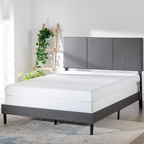 ZINUS Cambril Upholstered Bed Frame / Durable Steel Support / Bed Frame for Box Spring & Mattress / Easy Assembly, Queen Dark Grey