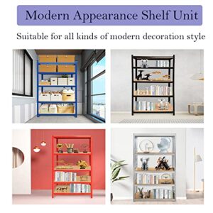 Heavy Duty Shelving Unit, Metal Storage Shelves Pantry Shelves, 5 tier Shelving Unit Adjustable Freestanding Kitchen Wall Shelving Units for Storage Cupboard Under Stairs, Screw Free Installation