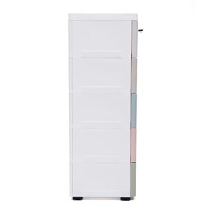 Plastic Drawers Dresser Storage Cabinet with wheels, 5 Drawer Stackable Vertical Clothes Storage Tower, Organizer Unit Dresser Organizer for Hallway Entryway for Bedroom, Hallway, Entrance, Closet