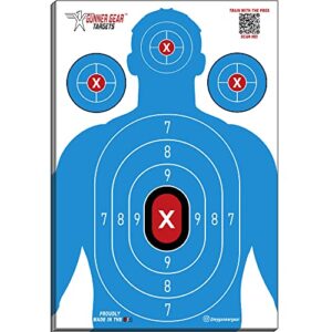 gunner gear 25 pack 12 x 18 inch shooting targets paper gun range targets for shooting handgun easy to see silhouette gun targets for shooting range bb gun targets airsoft target indoor or outdoor