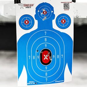 Gunner Gear 25 Pack 12 x 18 Inch Shooting Targets Paper Gun Range Targets for Shooting Handgun Easy to See Silhouette Gun Targets for Shooting Range BB Gun Targets Airsoft Target Indoor Or Outdoor