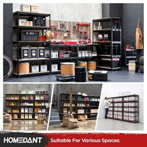 HOMEDANT Z-beam 5-Tier Laminated Heavy Duty Metal Shelving Unit Adjustable Garage Storage Utility Rack Shelves Organization Multipurpose Shelf Warehouse Industrial Shed 39.8"W x 18.2"D x 71.3"H 1Pack