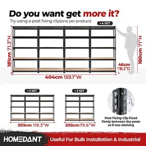 HOMEDANT Z-beam 5-Tier Laminated Heavy Duty Metal Shelving Unit Adjustable Garage Storage Utility Rack Shelves Organization Multipurpose Shelf Warehouse Industrial Shed 39.8"W x 18.2"D x 71.3"H 1Pack