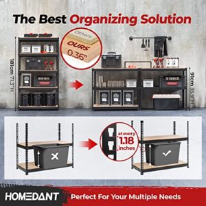 HOMEDANT Z-beam 5-Tier Laminated Heavy Duty Metal Shelving Unit Adjustable Garage Storage Utility Rack Shelves Organization Multipurpose Shelf Warehouse Industrial Shed 39.8"W x 18.2"D x 71.3"H 1Pack