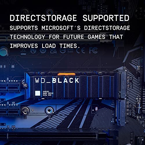 WD_BLACK 2TB SN850X NVMe Internal Gaming SSD Solid State Drive with Heatsink - Works with Playstation 5, Gen4 PCIe, M.2 2280, Up to 7,300 MB/s - WDS200T2XHE