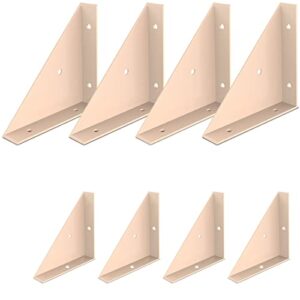 corner brackets corner braces 8pcs thickened three sided fixed corner bed desk wardrobe rack left and right symmetrical corners(beige)