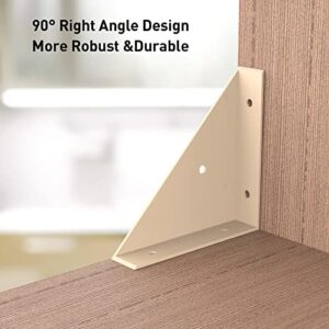 Corner Brackets Corner Braces 8Pcs Thickened Three Sided Fixed Corner Bed Desk Wardrobe Rack Left and Right Symmetrical Corners(Beige)