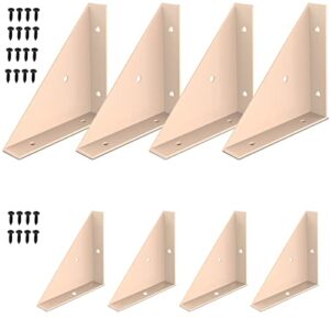 Corner Brackets Corner Braces 8Pcs Thickened Three Sided Fixed Corner Bed Desk Wardrobe Rack Left and Right Symmetrical Corners(Beige)